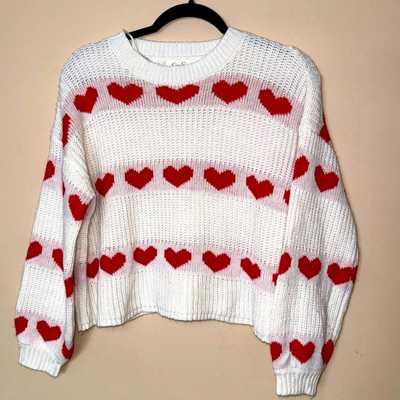 Jessica Simpson | Sweaters | Oversized Heart Cropped Sweater | Poshmark